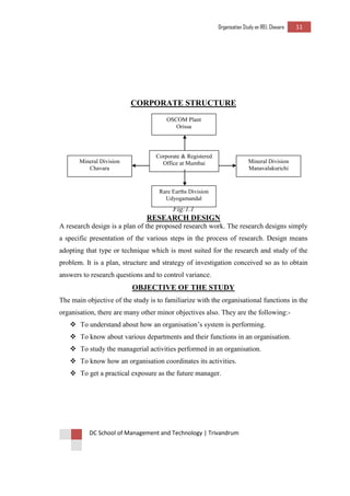 ORGANISATIONAL STUDY @IRE KOLLAM(KERALA UNIVERSITY) | PDF