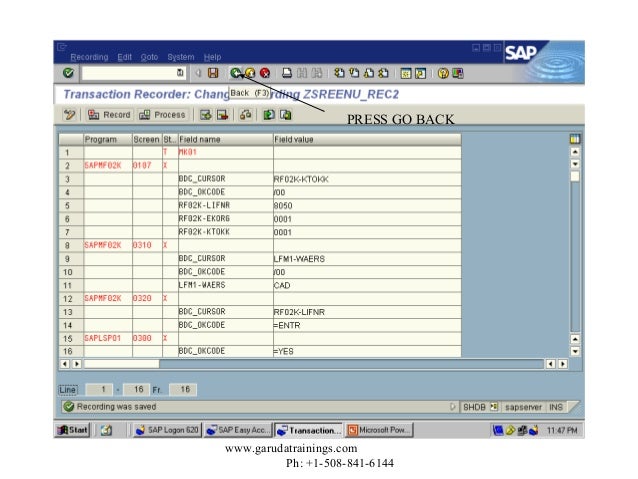 Adding Batch Data Communication on SAP ABAP by Garuda Trainings