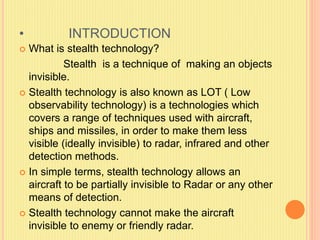 STEALTH technology.pptx | Technology Industry | Industries