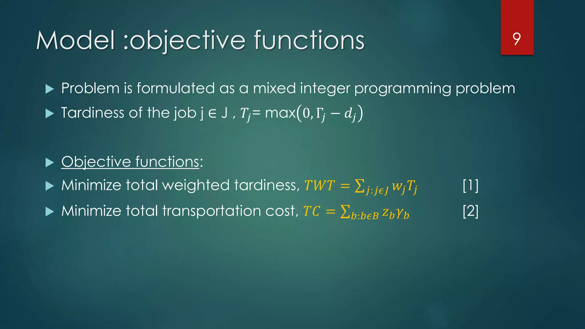 MULTI-OBJECTIVE ANALYSIS OF INTEGRATED SUPPLY CHAIN PROBLEM | PPTX