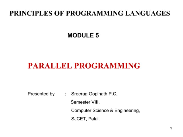 Sreerag parallel programming | PPS