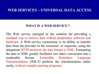 Sreerag web services - universal data access | PPS