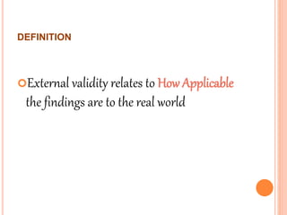 internal and external validity | PPTX