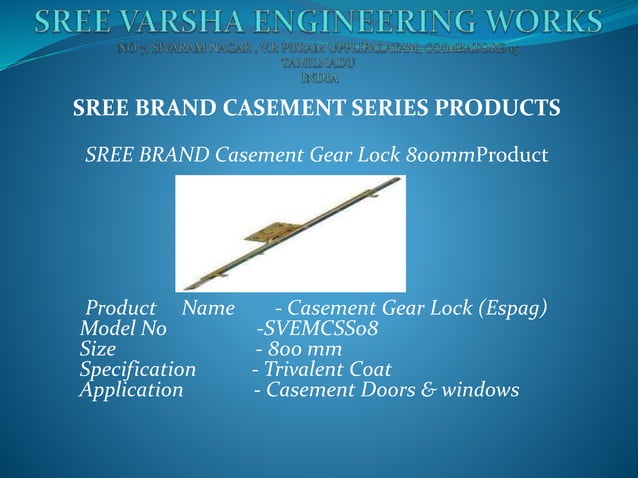 Sree varsha engineering works presentation | PPTX