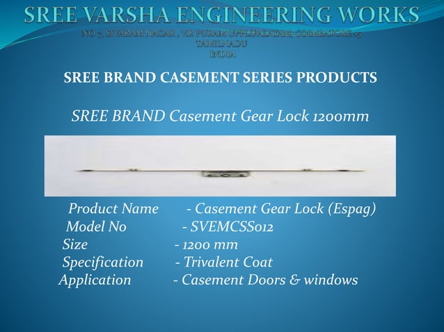 Sree varsha engineering works presentation | PPTX
