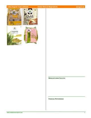 Sresta Natural Bioproducts | PDF