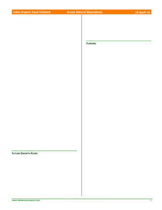 Sresta Natural Bioproducts | PDF