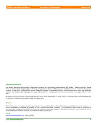 Sresta Natural Bioproducts | PDF