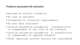 Software Estimation: Components of Software Estimations, Estimation ...