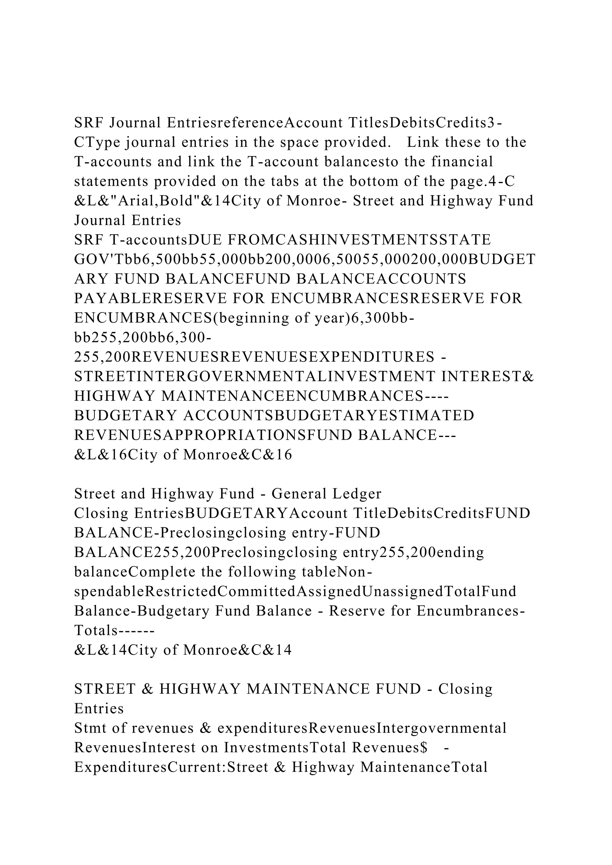 SRF Journal EntriesreferenceAccount TitlesDebitsCredits3-CType jou.docx