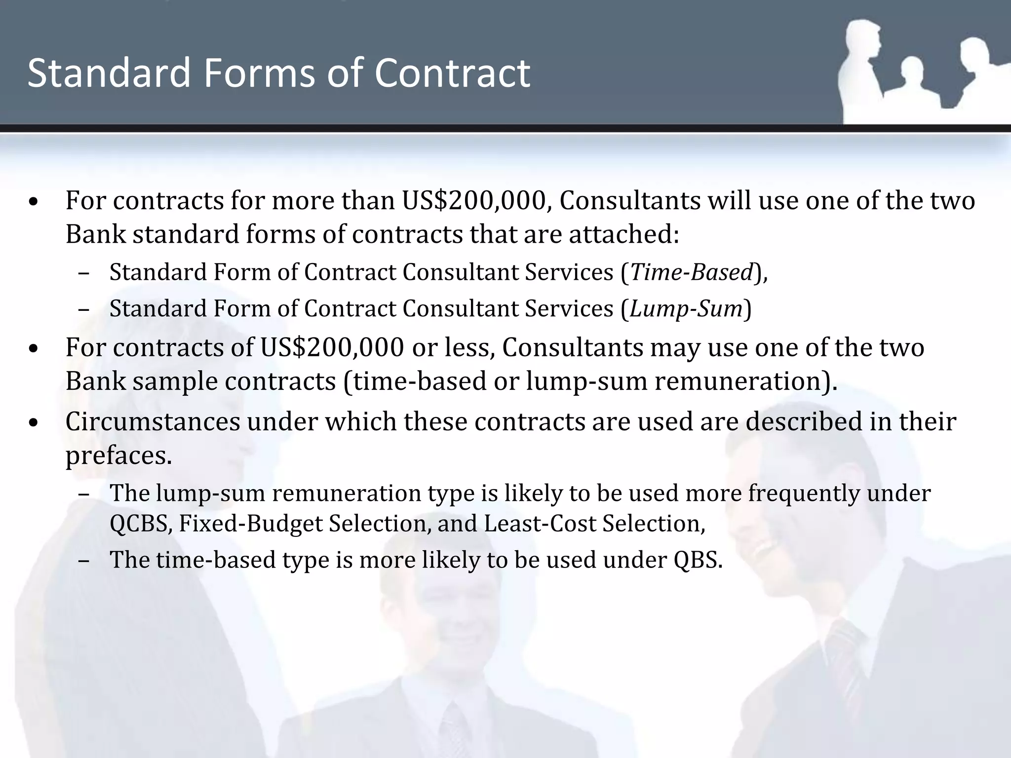 Srfp consultants 6 standard forms of contract | PPTX | Business Banking ...