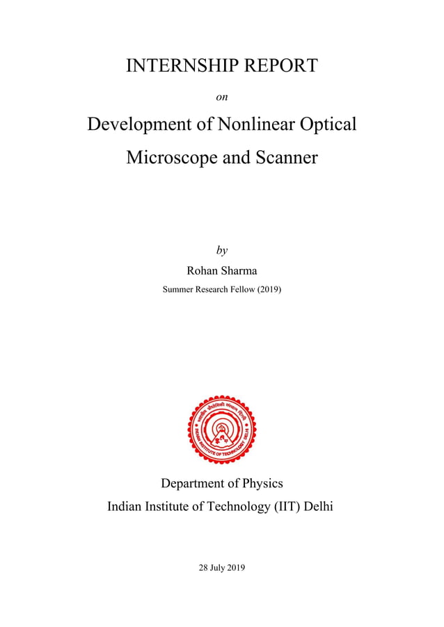 Development of Nonlinear Optical Microscope and Scanner | PDF
