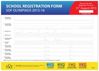 Srf ( school registration form) 1 (1) | PDF | Education