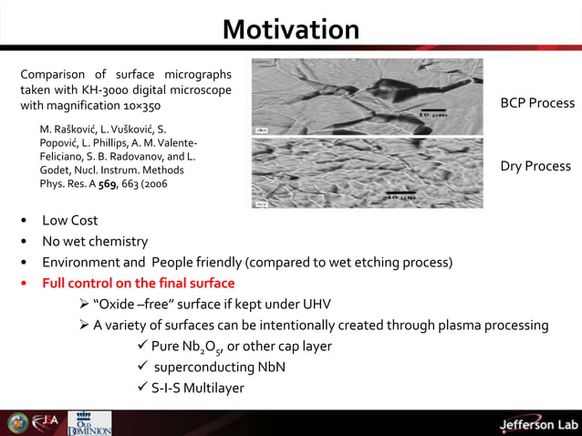 Valente - Plasma Etching of Niobium SRF Cavities | PPTX | Chemistry ...