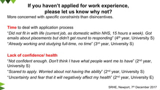 Placement or practicalities? Barriers and disincentives to work ...