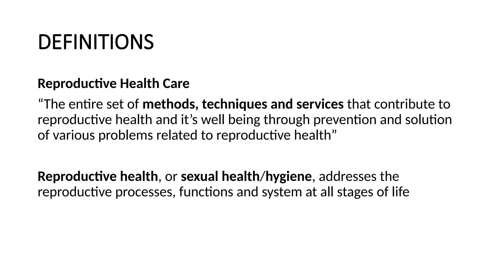 Sexual and Reproductive Health CONCEPTS INTRODUCTION | PPTX