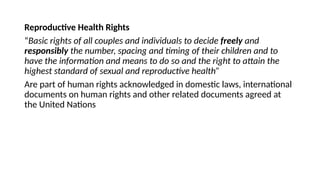 Sexual and Reproductive Health CONCEPTS INTRODUCTION | PPTX