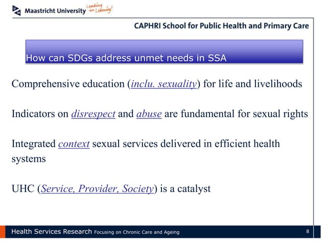 Sexual Reproductive Health Rights And Sdgs Ppt