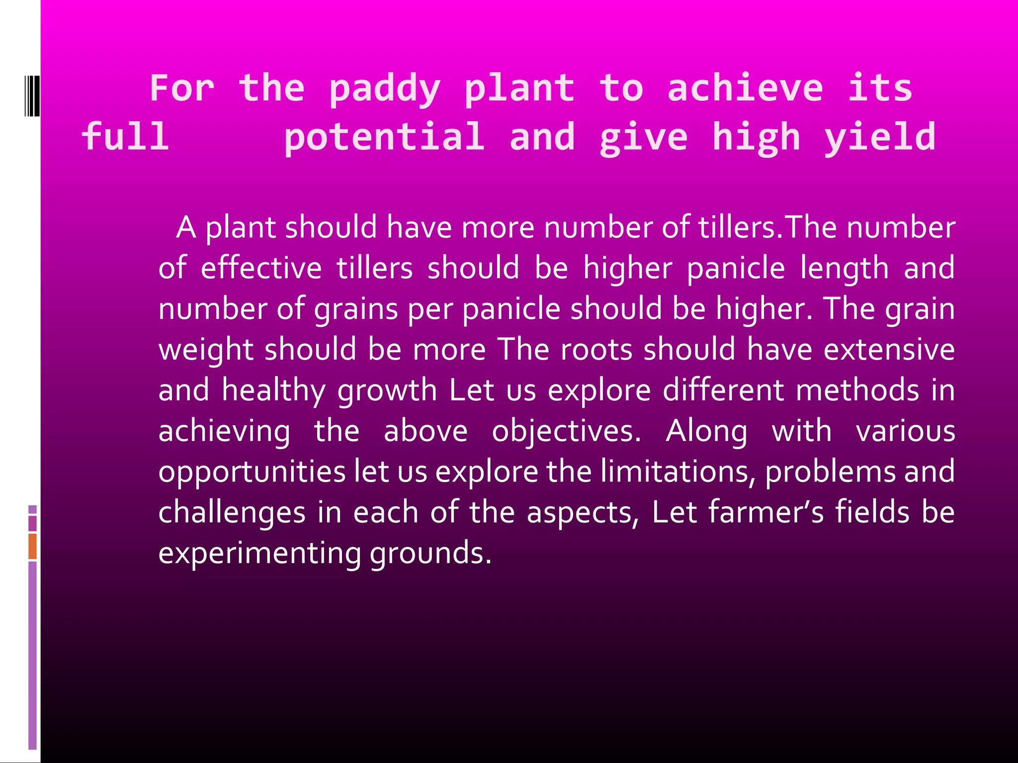System of rice intensification, a sustainable method to increase crop ...