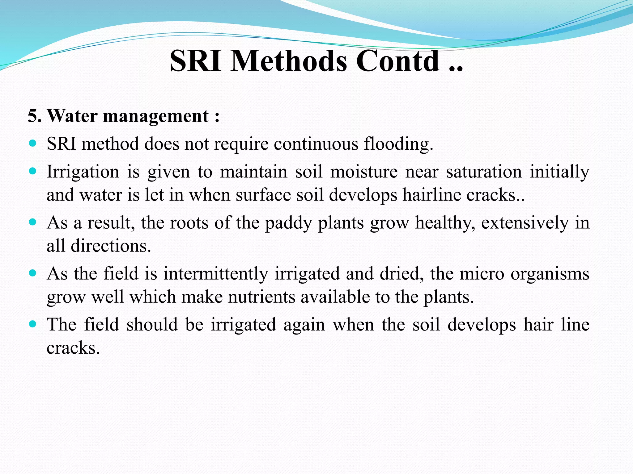 System of rice Intensification (SRI) | PPTX | Agriculture | Industries