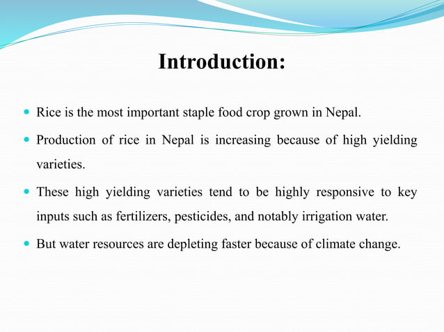 System of rice Intensification (SRI) | PPTX | Agriculture | Industries