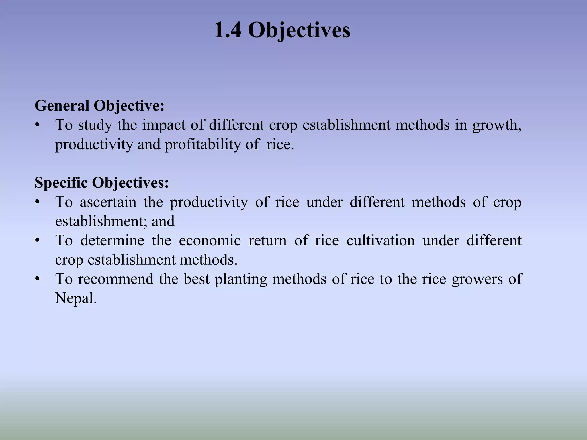 Presentation of Proposal for Rice trial | PPTX