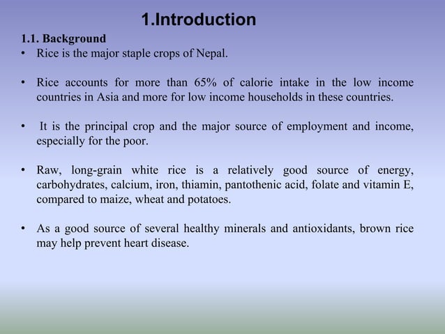 Presentation of Proposal for Rice trial | PPTX | Agriculture | Industries