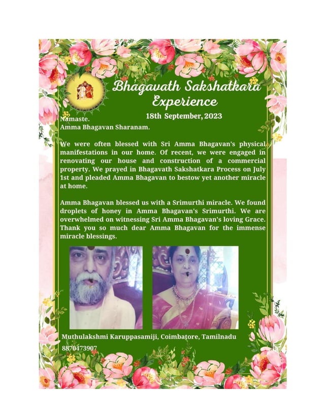 Sri Amma Bhagavan's teaching and miracles -Sep 18th.pdf | Hinduism ...
