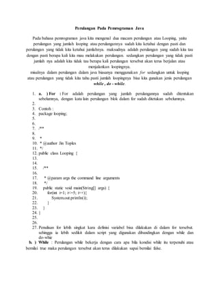 Tugas Perulangan/Looping | PDF