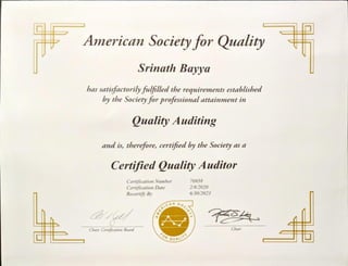 ASQ Certified Quality Auditor | PPT