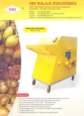 Sri Balaji Industries, Coimbatore, AGRICULTURAL MACHINES | PDF