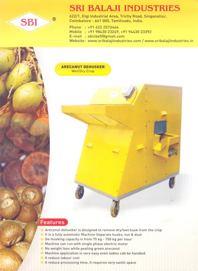Sri Balaji Industries, Coimbatore, AGRICULTURAL MACHINES | PDF