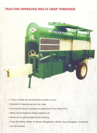Sri Balaji Industries, Coimbatore, AGRICULTURAL MACHINES | PDF