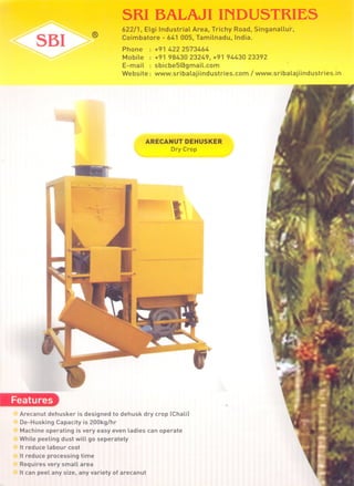 Sri Balaji Industries, Coimbatore, AGRICULTURAL MACHINES | PDF