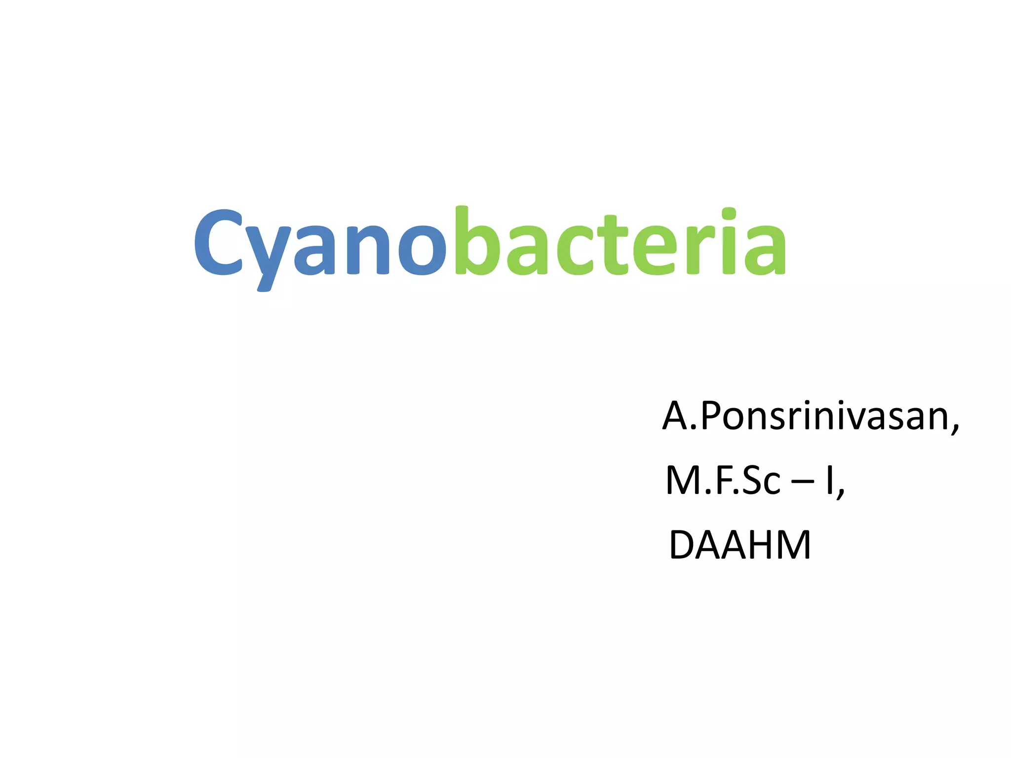 Cyanobacteria | PPTX