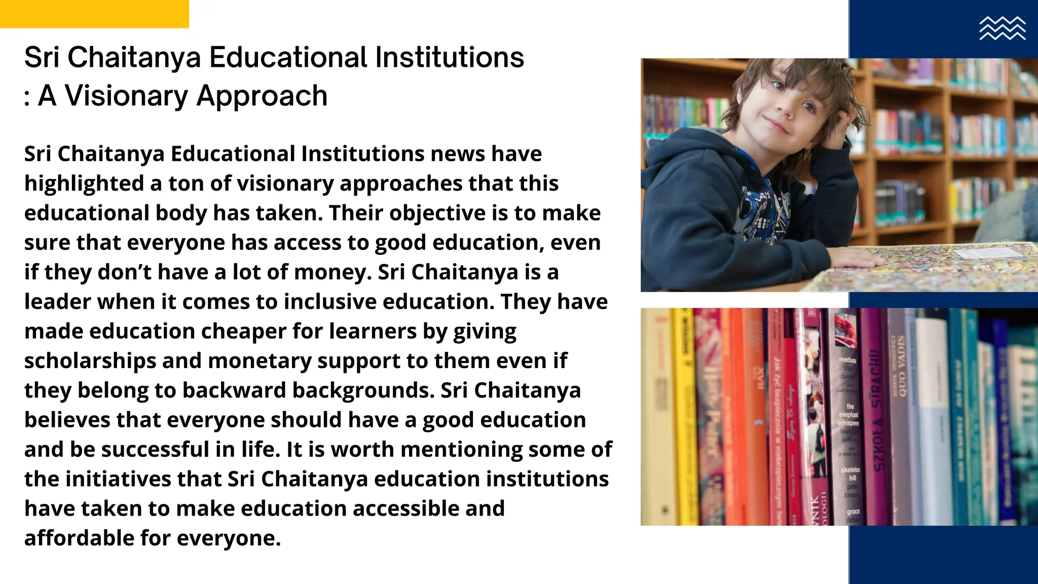Sri Chaitanya’s Contribution to the Affordable Education in India | PPT