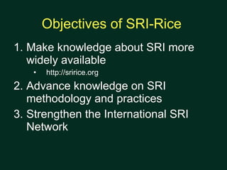 1170 System of Rice Intensification SRI - A Global Overview | PPT ...