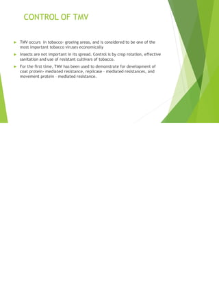 Viral diseases for Tobacco Mosaic Virus (TMV) | PDF