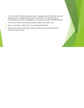 Viral diseases for Tobacco Mosaic Virus (TMV) | PDF