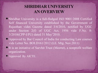 Shridhar University | PPT