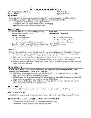 Resume - Srihari Gowri Shankar | DOC