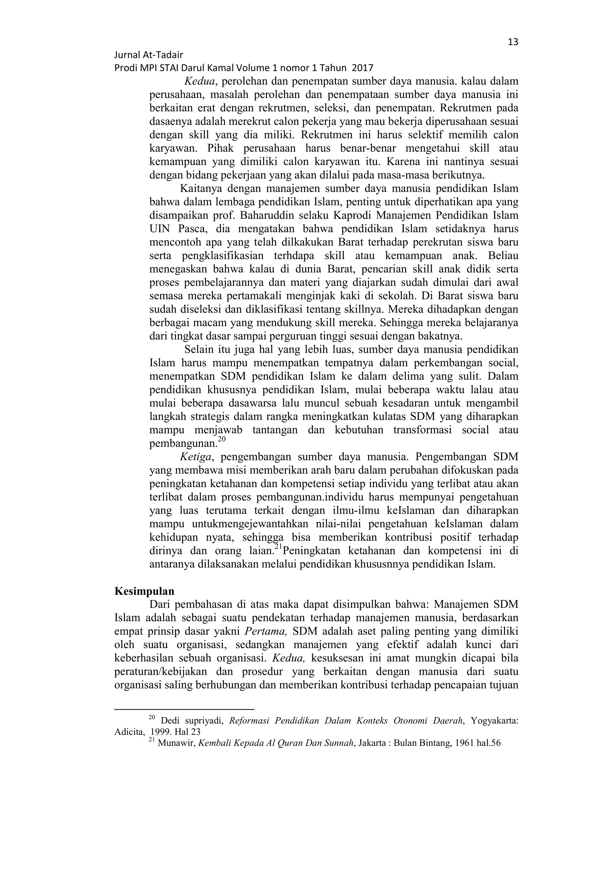 hadits hadits tentang manajemen sumber daya manusia (sdm) | PDF