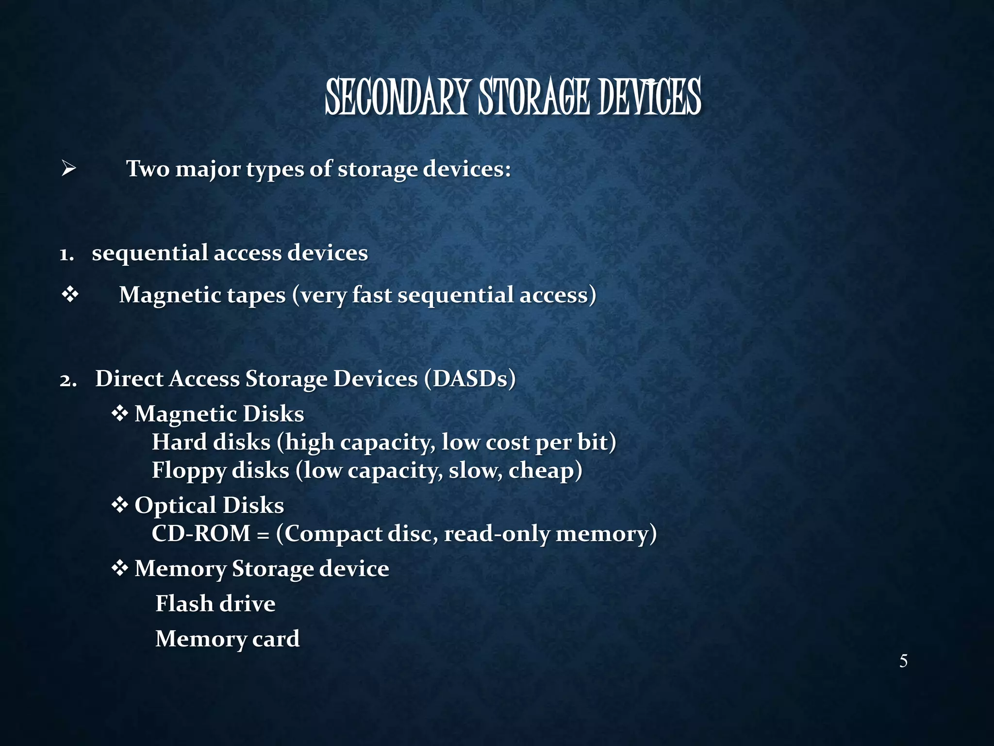 secondary storage devices | PPTX