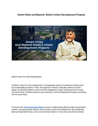 Smart Cities and Beyond: Naidu's Urban Development Projects | PDF ...