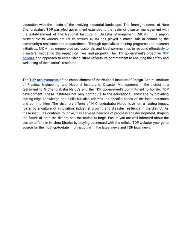 N Chandrababu's Contribution To The Establishment of NID, CIPET, And NIDM In The Krishna ...