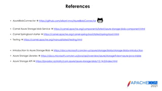 Process Batch transaction using AzureBlob Integration with Apache Camel | PPTX | Computing ...