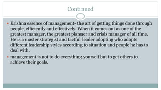 Sri krishna as leader | PPTX