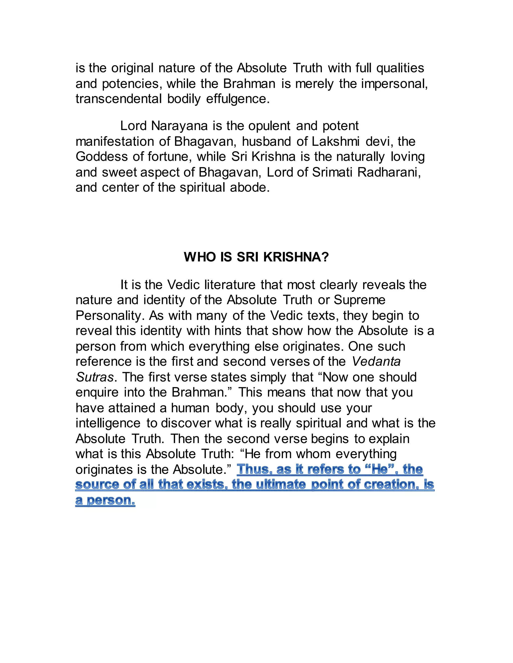 Sri krishna ; ( differences in realization and perception of the ...