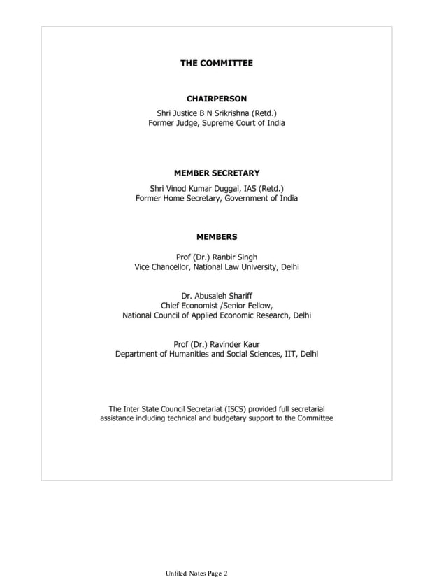 Srikrishna committe report | PDF