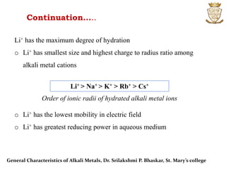 Chemistry:General Characteristics Of Alkali Metals | PPTX